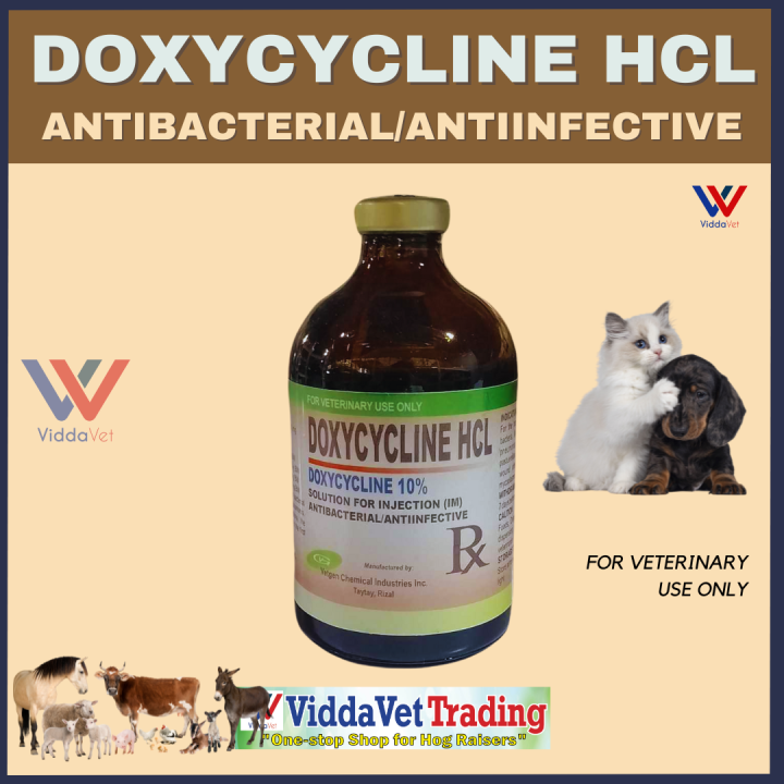 100ML DOXYCYCLINE HCL 10percent pet animal antibacterial antiinfective ...
