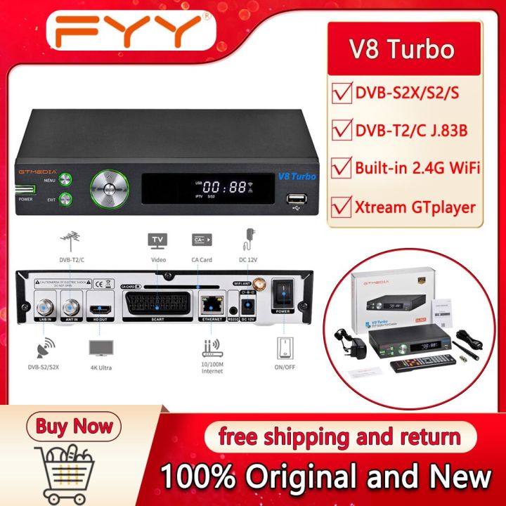 GTMEDIA V8 Turbo DVB-S2X/T2/C Satellite TV Receiver Receptor 1080P ...