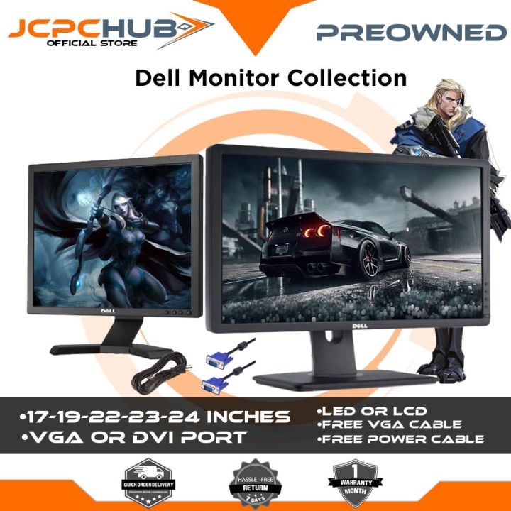Dell HP Monitor 17" 19" 22" and 24 Inches Monitors Class A with VGA and ...