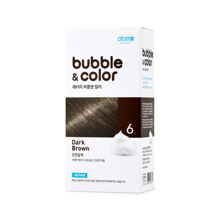 Atomy Bubble Hair Color (Dark Brown #6) - Korean Premium Hair Color ...