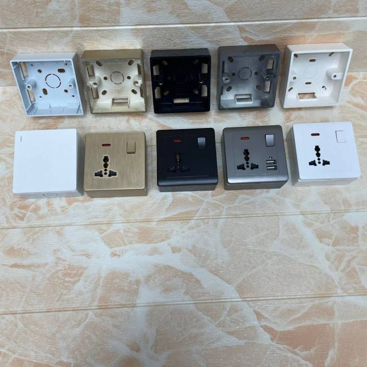 Home Surface Junction Box PVC Nut Box Switch Base Gold / Black / Grey ...