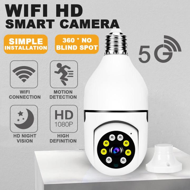 CCTV Camera 360°1080P Panoramic HD Night Vision Light Bulb Wifi Connect ...
