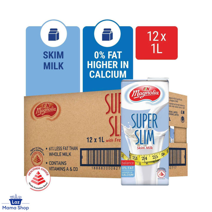 F&N Magnolia UHT Super Slim Low Fat Milk 1L x 12 (Laz Mama Shop ...