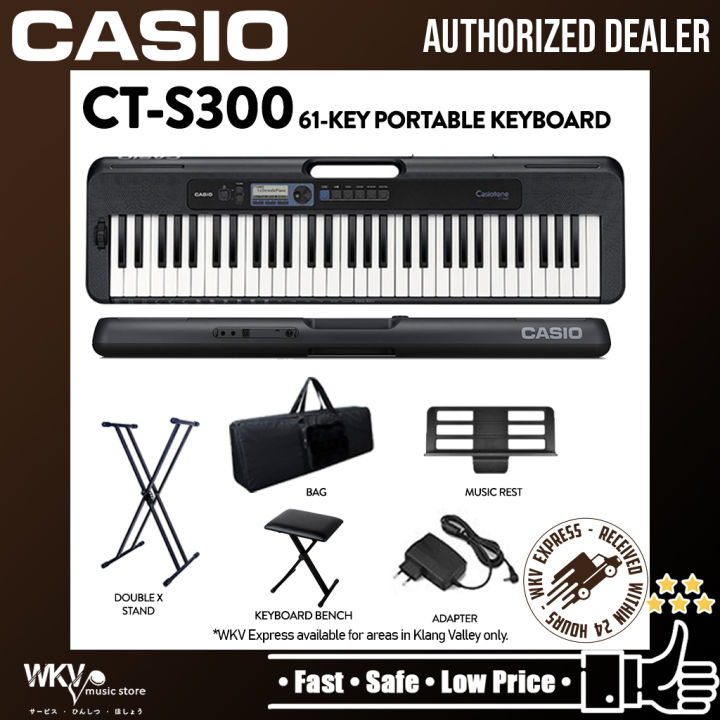 Casio CT-S300 61-Keys Casiotone Electric Keyboard Package with Keyboard ...