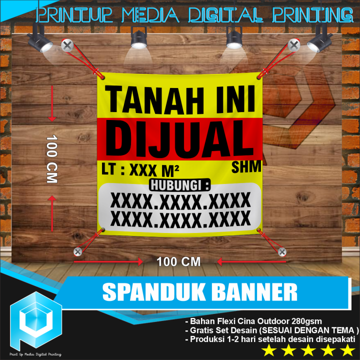 CETAK SPANDUK BANNER BALIHO PAMPLET DIJUAL TNAH FREE DESAIN CUSTOM ...