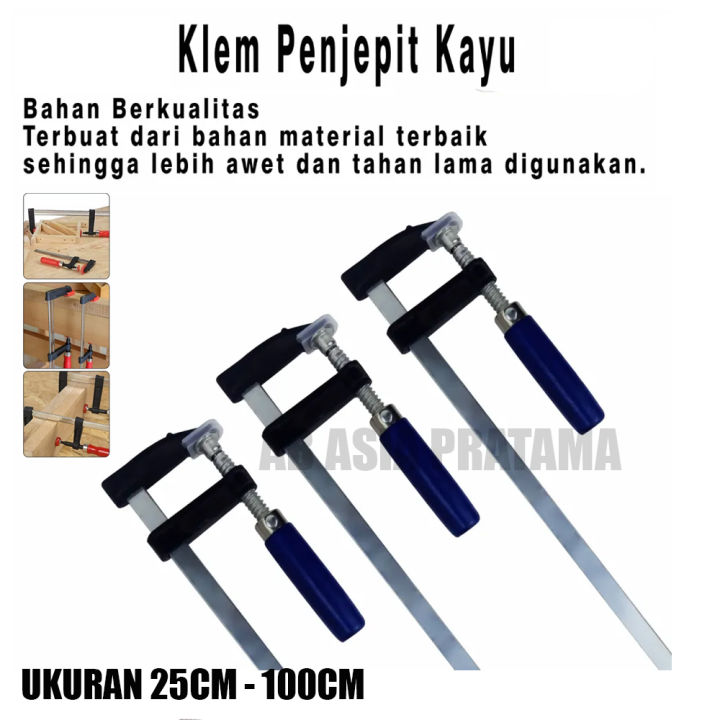 Clamp/Klem F Catok Kayu Heavy Duty 25 CM - 100CM Alat Penjepit Gagang ...