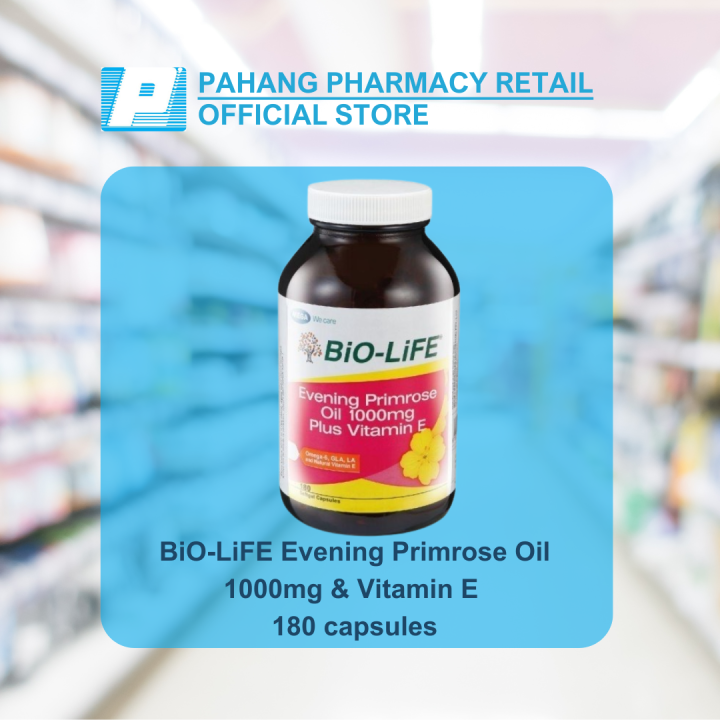 BiO-LiFE Evening Primrose Oil 1000mg & Vitamin E 180 capsules | Lazada