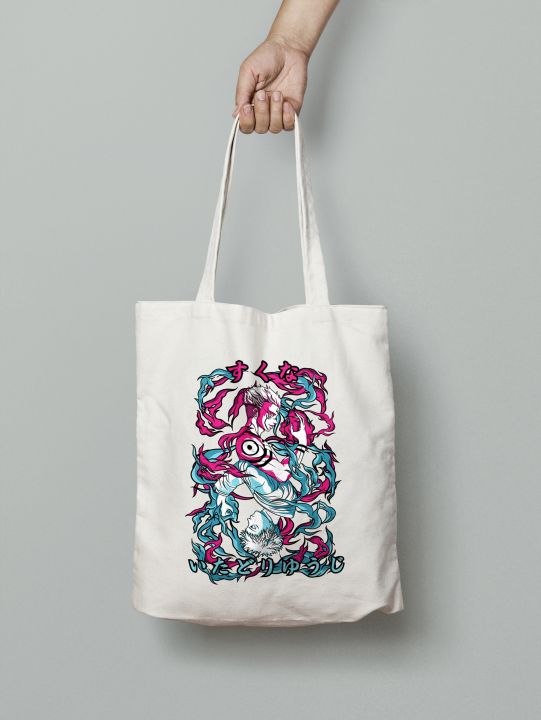 TOTEBAG CANVAS JUJUTSU KAISEN/ Totebag Anime jujutsu kaisen/ tas Anime ... TOTEBAG CANVAS JUJUTSU KAISEN/ Totebag Anime jujutsu kaisen/ tas Anime ...