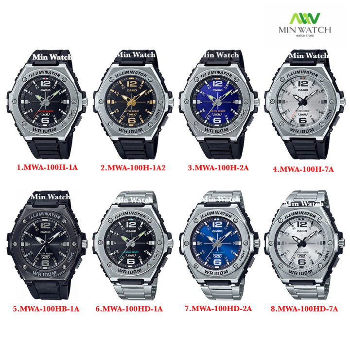 CASIO ANALOG รุ่น MWA-100H /MWA-100HD / MWA-100HB-1A Series กันน้ำ10 ...