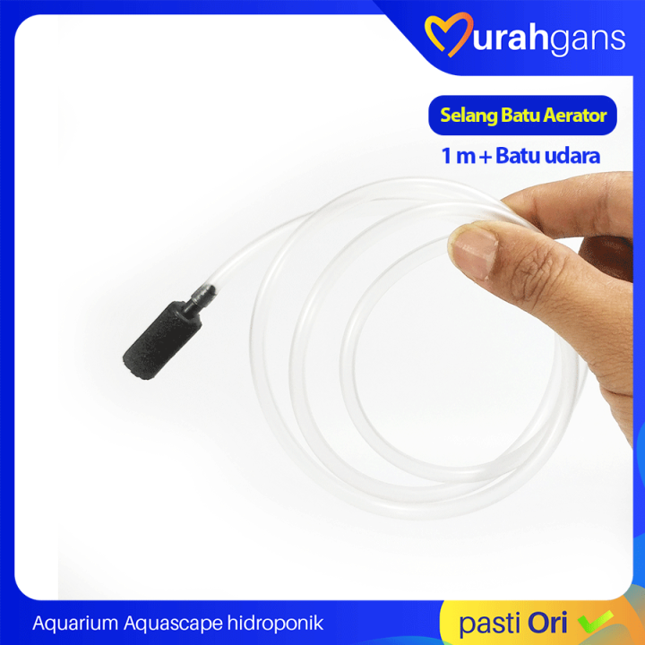 Selang Aerator Gelembung Udara 1 meter dan Batu Udara Aquarium ikan ...