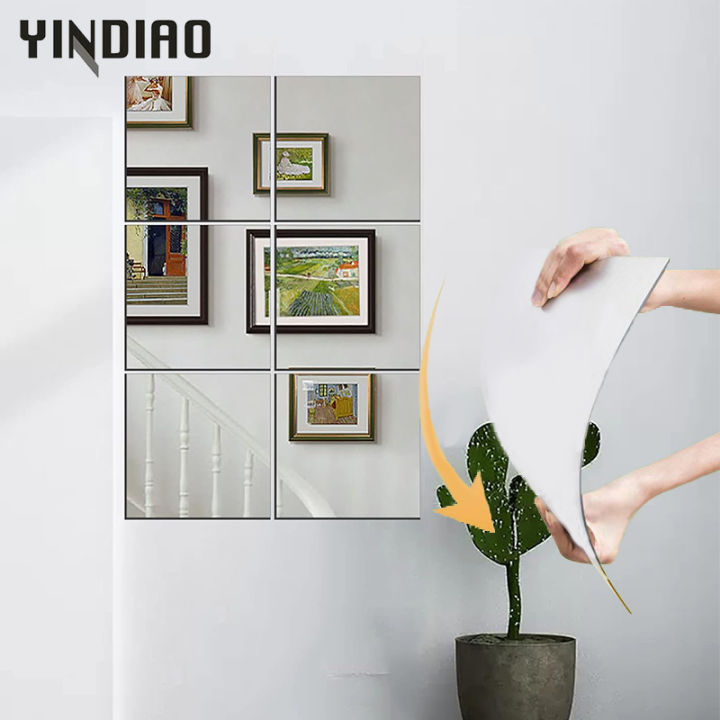 YINDIAO Mirror Wall Full-Body Mirror Square Home Self-Adhesive Wall ...