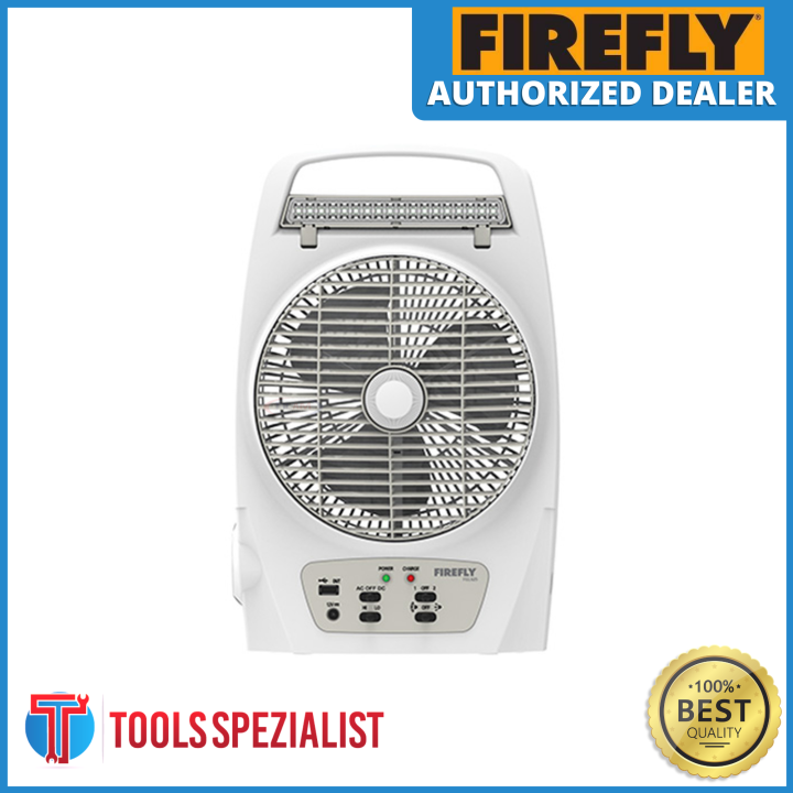 Firefly 8” Oscillating 2-Speed Fan w/ Desk Lamp, Torch Light & USB ...
