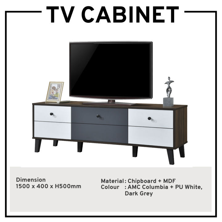 TV Cabinet TV Console Living Room Hall Cabinet 5FT TV Rack Media ...