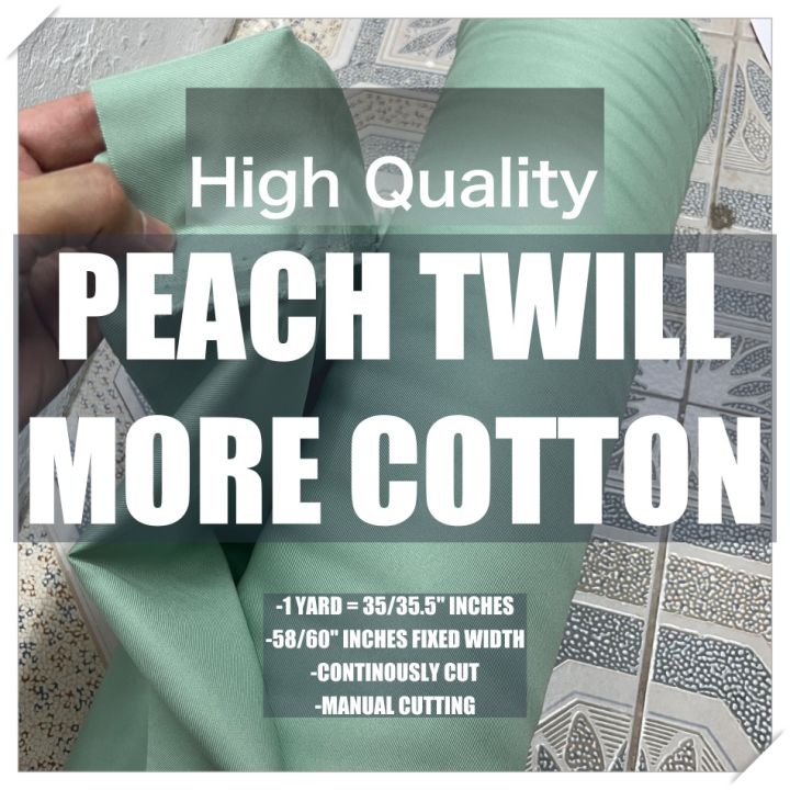 Peach Twill Cotton Hight Quality Fabric Cloth Per Yard 35/35.5 Inches and 58/60 Inches Fixed ...