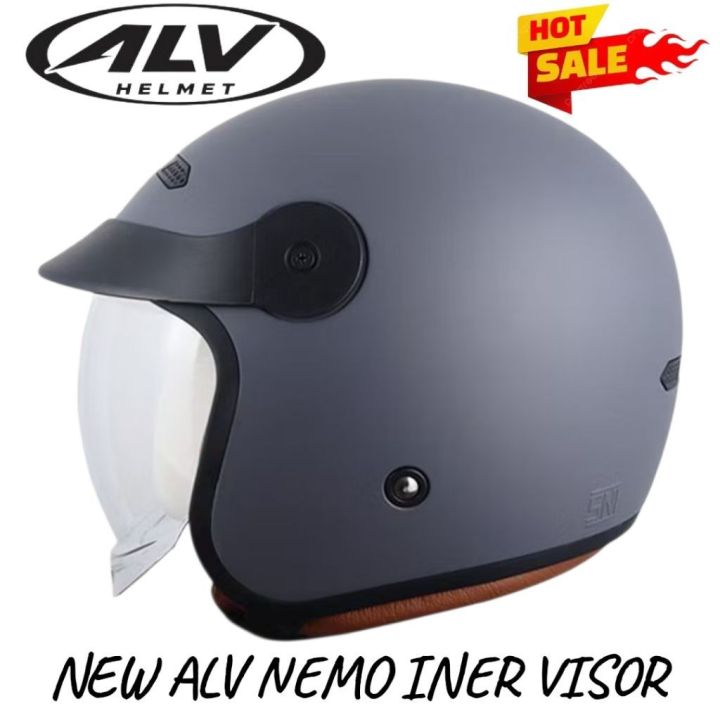 ALV NEMO MAGNUM SOLID | HELM HALF FACE SINGLE VISOR SLIDE | STANDART ...