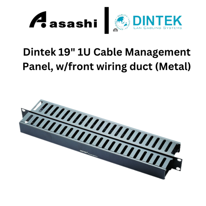 Dintek 19" 1U Cable Management Panel, w/front wiring duct (Metal) (2304 ...