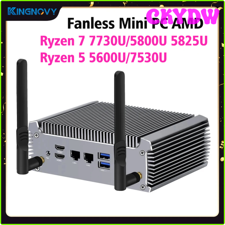 CKYDW Fanless Mini PC AMD Ryzen 7 7730U 5800U Barebone Desktop Gaming ...