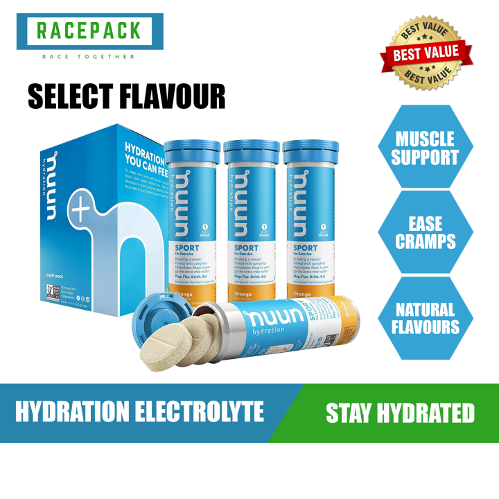 NUUN Sports 4 Tube Select Flavour Hydration Electrolyte Drink Tabs ...