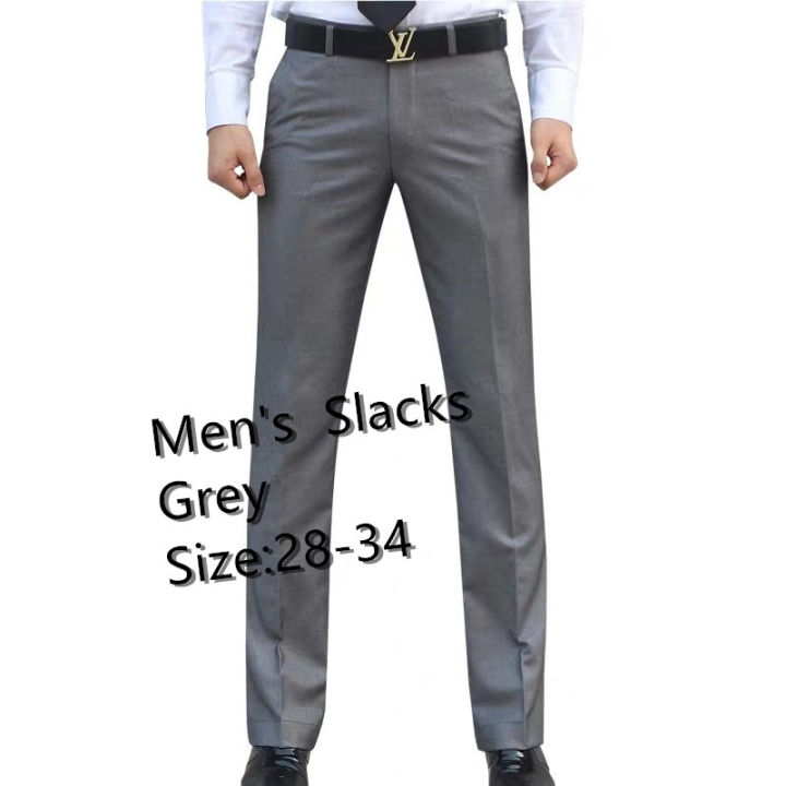 Men's Slim Fit Slacks (Grey) #911 | Lazada PH