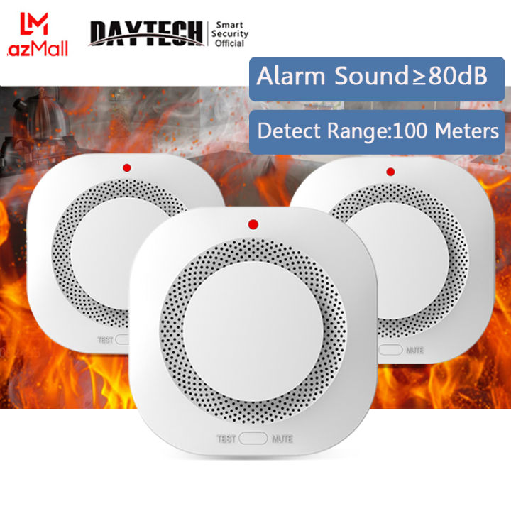 DAYTECH Wireless Smoke Detector Photoelectric Sensitive Sensor Fire ...