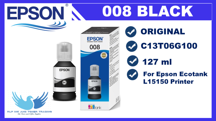 Epson 008 Black Original Ink Bottle C13T06G100 127ml | Lazada PH