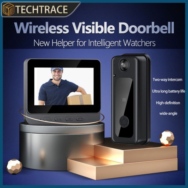Visual intercom doorbell home with screen wireless intelligent high ...