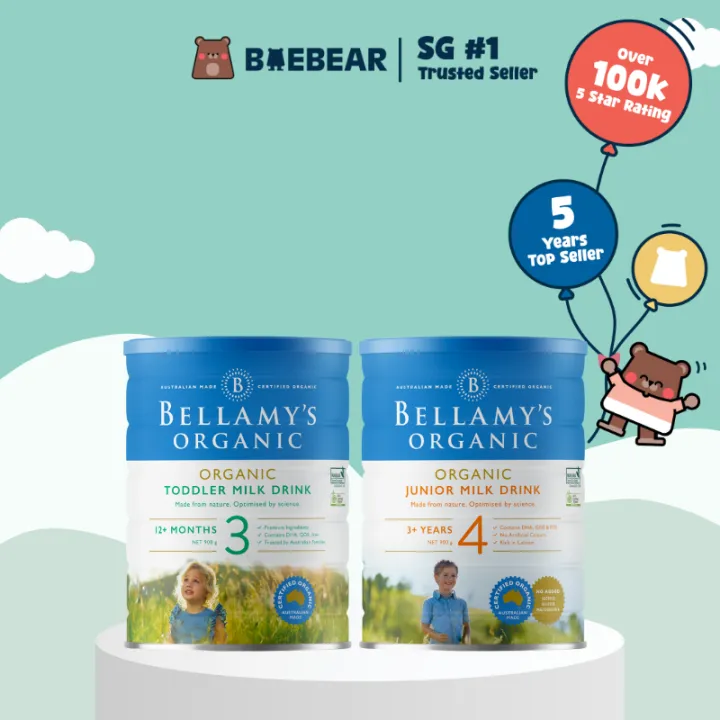 (Bundle of 3 & 6) Bellamy's Organic Step 3 I Step 4 Junior Milk Drink ...