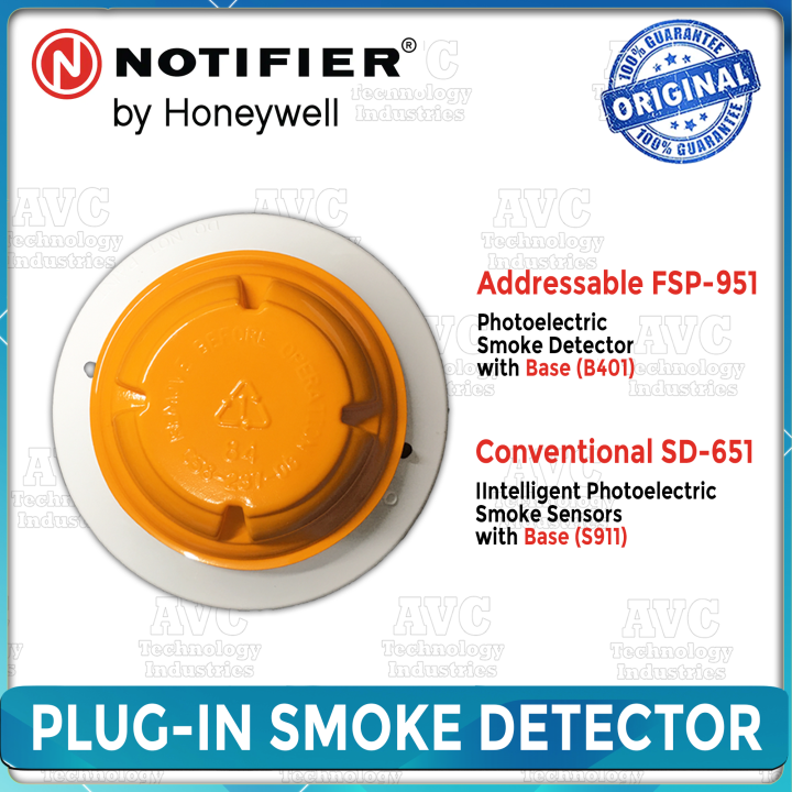 NOTIFIER Low Profile Photoelectronic Plug-In Smoke Detector Addressable FSP-951 Conventional SD ...
