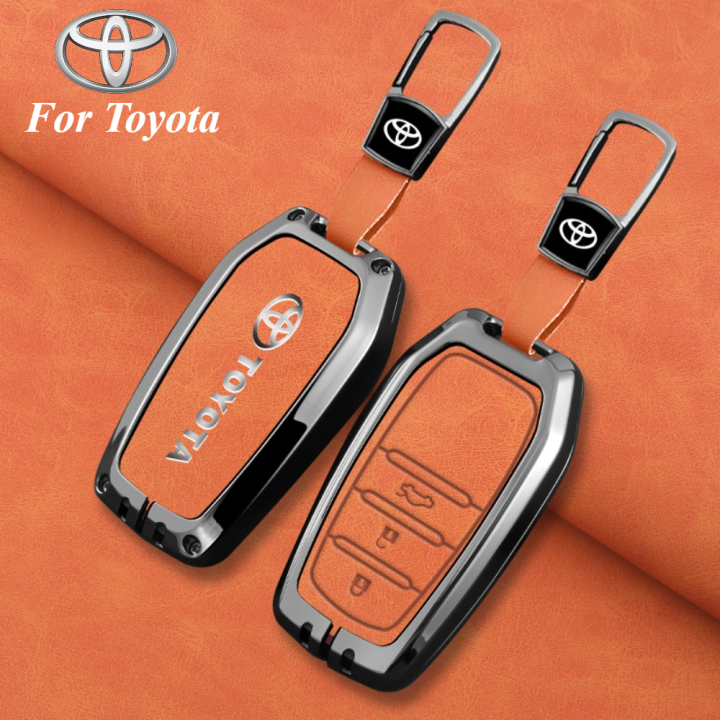 Zinc Alloy Goatskin Genuine Leather Smart Keyless Car Key Case Cover ...