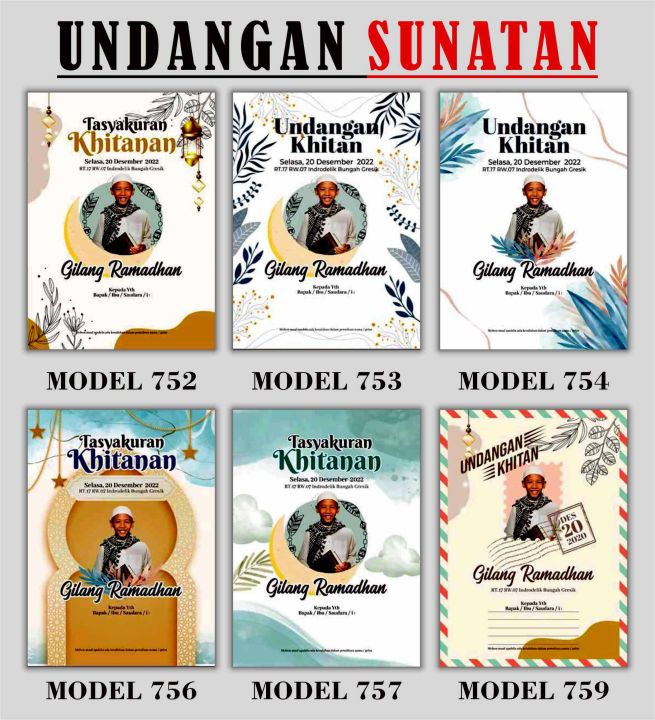 200 Undangan Sunatan, Khitanan Model Elegan 752-759 | Lazada Indonesia
