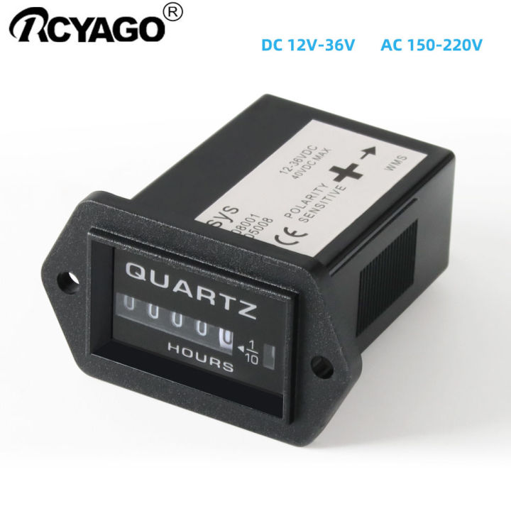 RCYAGO DC12-40V AC 150-220V Portable Timer Timing Meter Mechanical Hour ...