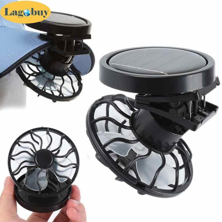 Mini Clip-on Solar Powered Fan Panel Black Cooling Cell Fan for Travel ...