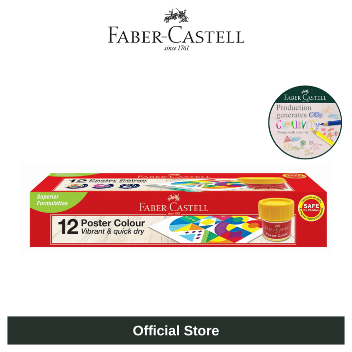 [Faber-Castell] Poster Colours 12 Colours / 18 colours - Safe for ...