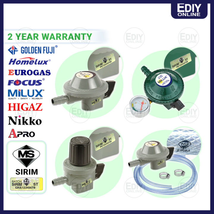 ♔SIRIM SAFETY GAS REGULATOR FOR HIGH LOW PRESSURE STOVE COOKER BURNER ...