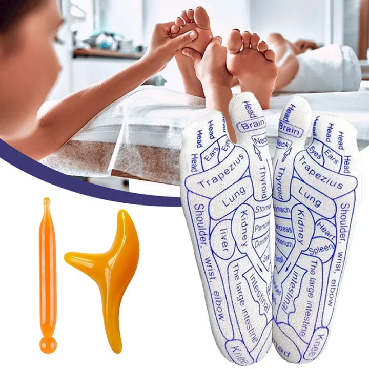 Creative Foot Massage Acupoint Illustrated Socks Massage Health Care ...