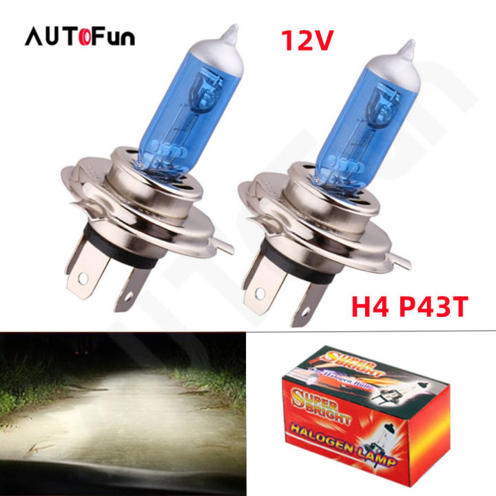 AUTOFun Bohlam Halogen H4 P43T 12V 60W/55W 4300K Untuk Lampu Depan Mobil | Lazada Indonesia