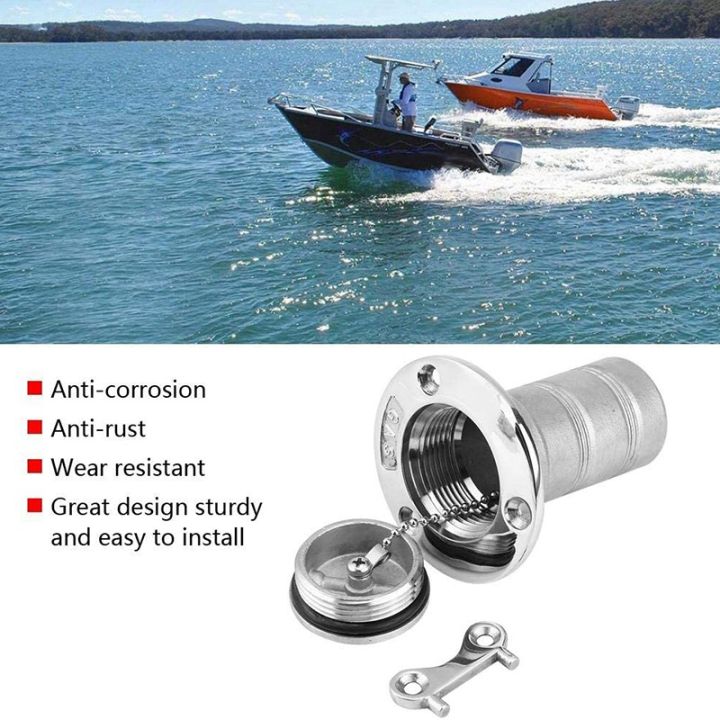 Marine Boat Deck Fuel Filler with Key Cap 38mm 1.5 in 316 Stainless ...