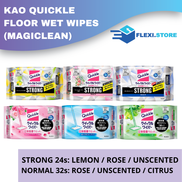 KAO Quickle (Magiclean) Floor Wiper Sheets - Wet Wipes (Direct From Japan) 24/ 32 sheets ...