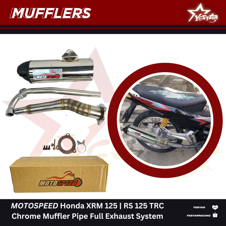 YeStar Motospeed Honda XRM 125 | RS 125 TRC Chrome Muffler Pipe Full ...