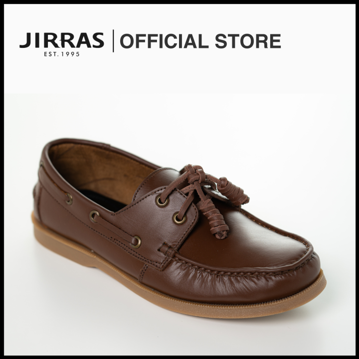 JIRRAS Men Boat Shoes Shoes Genuine Leather Filipino Handcraft Brown ...