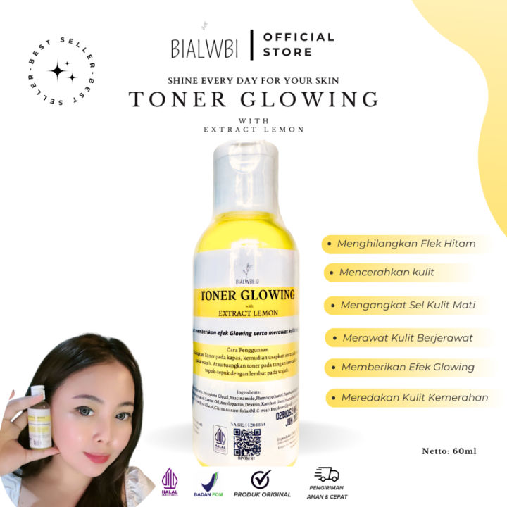 BIALWBI Toner Glowing Ekstrak Lemon Premium 60ml - Kemasan Praktis ...
