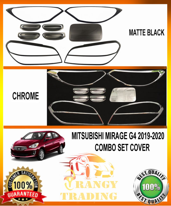 Mitsubishi Mirage G4 2019 to 2020 Garnish Combo set cover MATTE BLACK ...