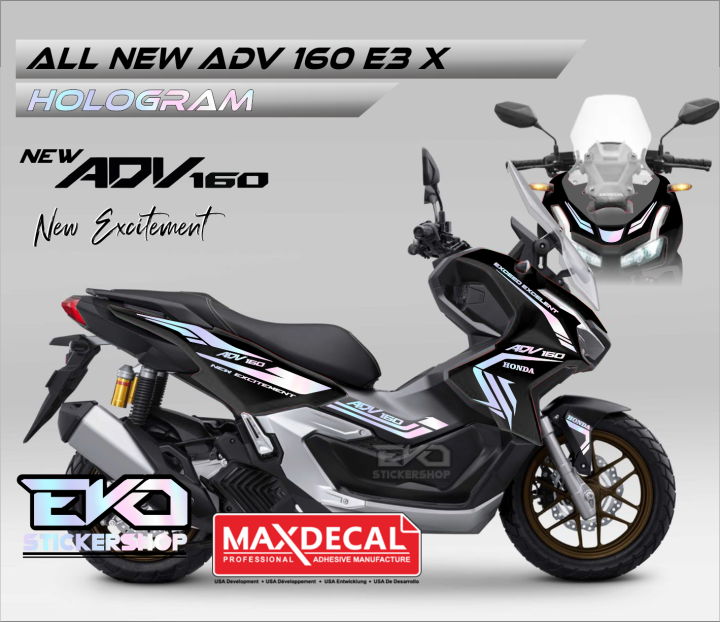 Sticker HONDA ADV 160 HITAM cutting stiker HOLOGRAM E1 E3 | Lazada Indonesia
