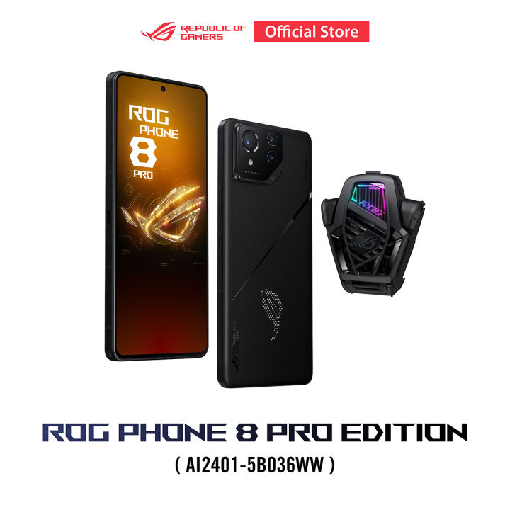 ASUS ROG Phone 8 Pro Edition (AI2401-5B036WW) RAM 24GB / ROM 1TB With AeroActive Cooler X ...