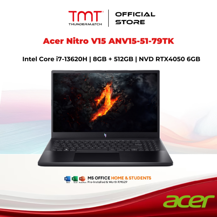 Komputer riba Permainan Acer Nitro V15 ANV15-51-79TK | i7-13620H | 8GB ...