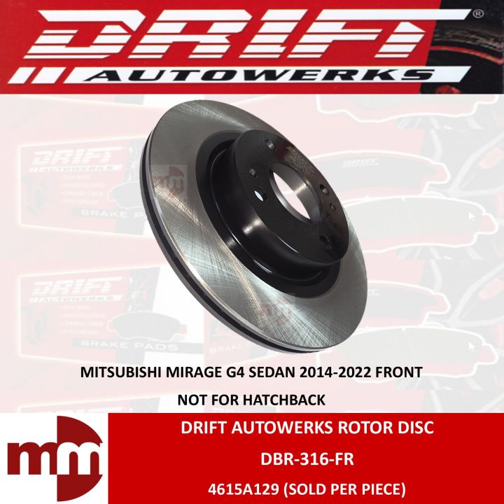 DRIFT AUTOWERKS Rotor Disc for MITSUBISHI MIRAGE G4 SEDAN FRONT (NOT ...