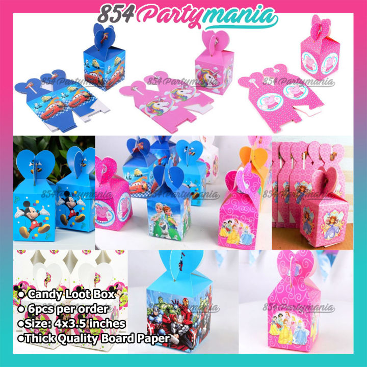6 pcs Party Candy Box Characters Gift Box Loot Box For Boy And Girl ...