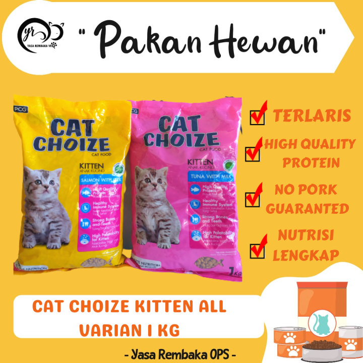 CAT CHOIZE KITTEN 1 kg Rasa Tuna With Milk & Salmon With Milk - Makanan ...