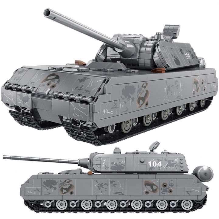 German Panzer VIII Maus Tank Building Block 2127pcs Military Weapon ...