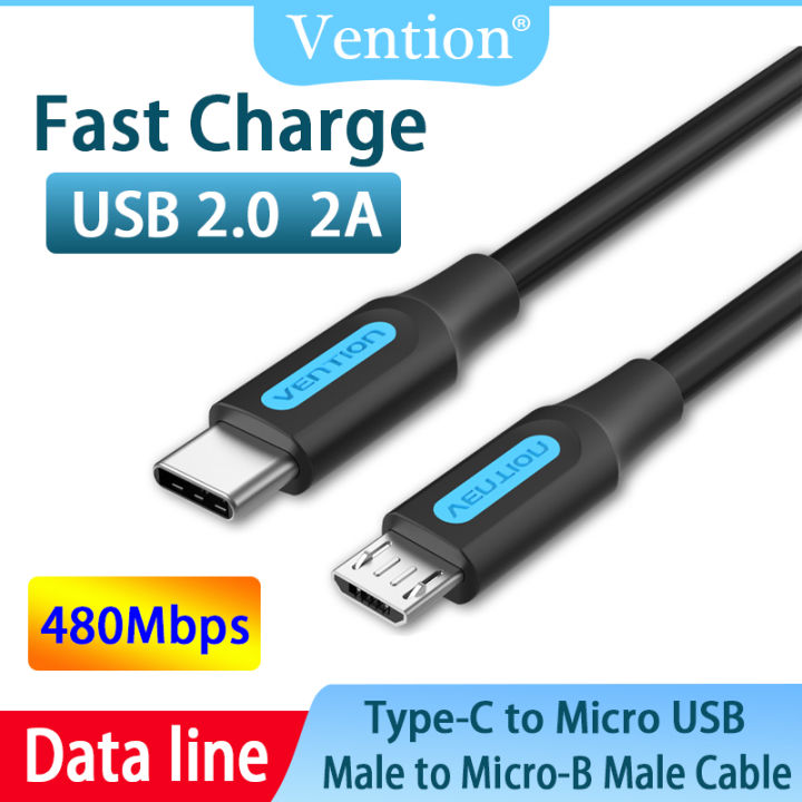Vention Type C To Micro USB Male to Micro-B Male 2A Cable Fast USB ...